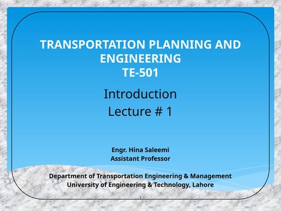 urban transportation planning introduction.ppt