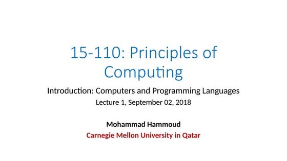 Introduction To Computer Programming Ppt
