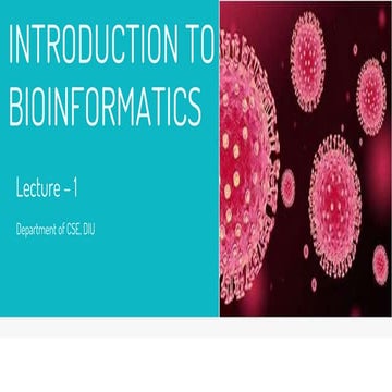 Introduction To Bioinformatics 1 Pptx
