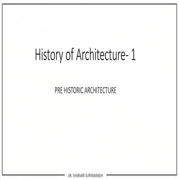 PRE HISTORIC ARCHITECTURE | PDF