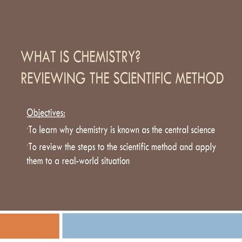 Lecture 1 What Is Chemistry; Scientific Method Review | PPT