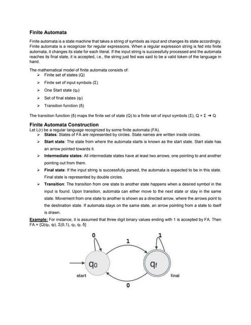 Introduction To Finite Automata Pptx Programming Languages Computing