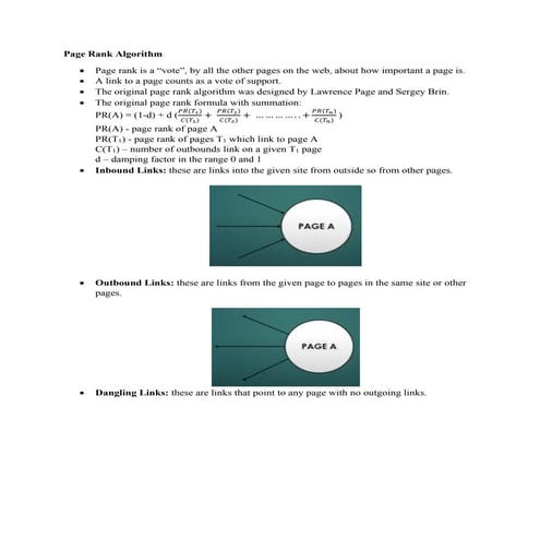 Page Rank Algorithm In Data Mining And Web Applicationpdf 6616