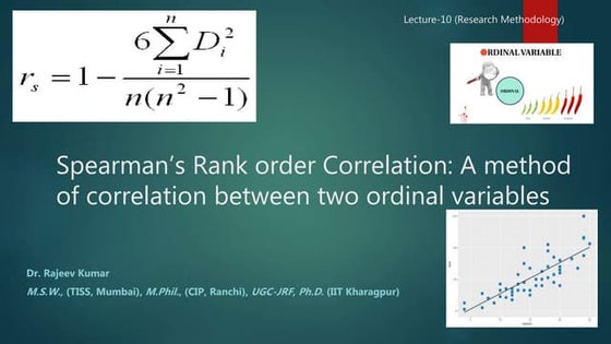Spearman’s Rank Correlation Coefficient | PPT