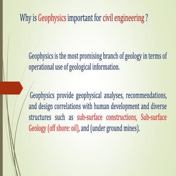 Geophysics for Civil Engineering | PPTX