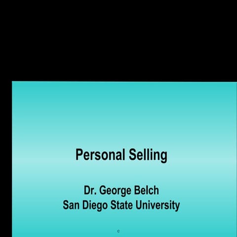 Lecture 11-personal selling | PPT