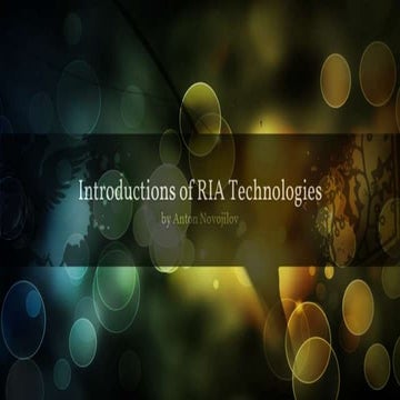Introductions of RIA Technologies | PPTX