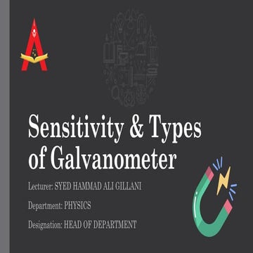 Sensitivity And Types Of Galvanometer Presentation Pdf