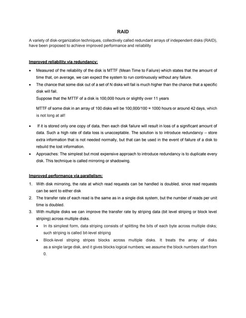 raid technology | PPTX | Databases | Computer Software and Applications