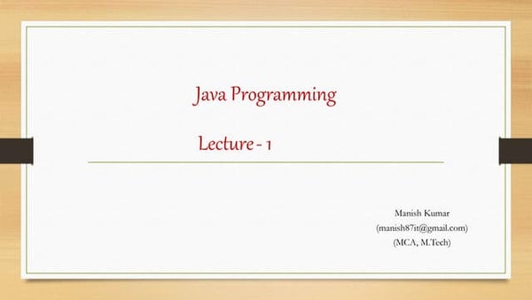 Programming In Java Unit 1pptx 1829
