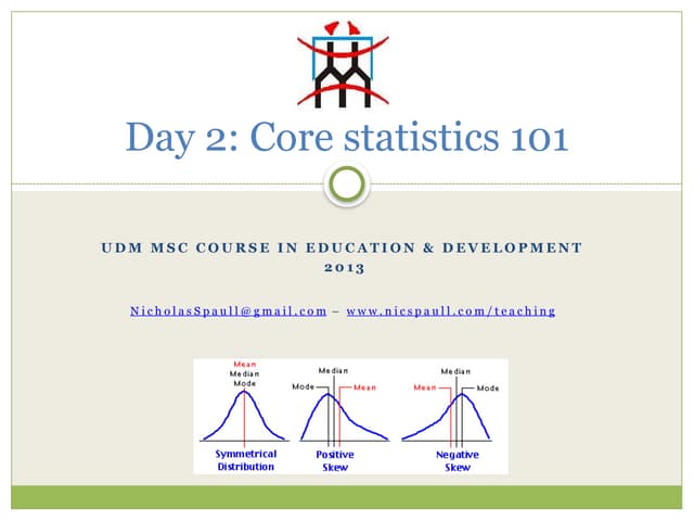 Measures of central tendency (ungrouped data) | PPTX
