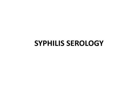 VDRL Test for Syphilis | PPTX | Infectious Diseases | Diseases and ...