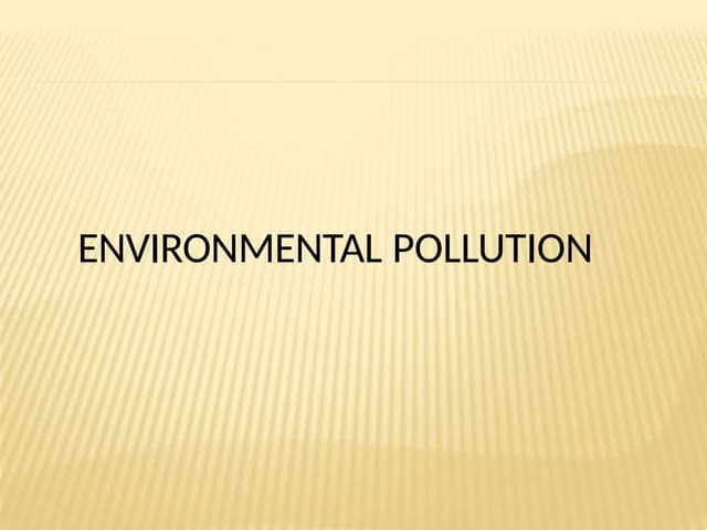 Noise pollution Environmental Studies | PPTX