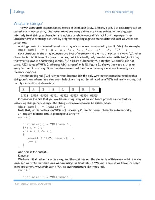 Itp Lecture 17 Strings In Cc Pdf Free Download 7947