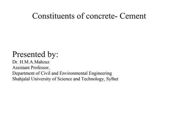 Powerpoint presentation on CEMENT {PPT} | PPT