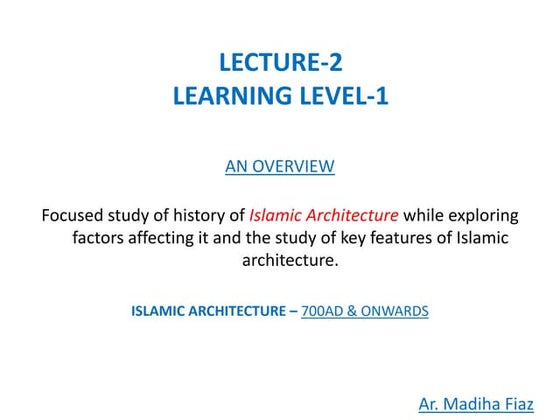 Introduction to islamic architecture | PPT