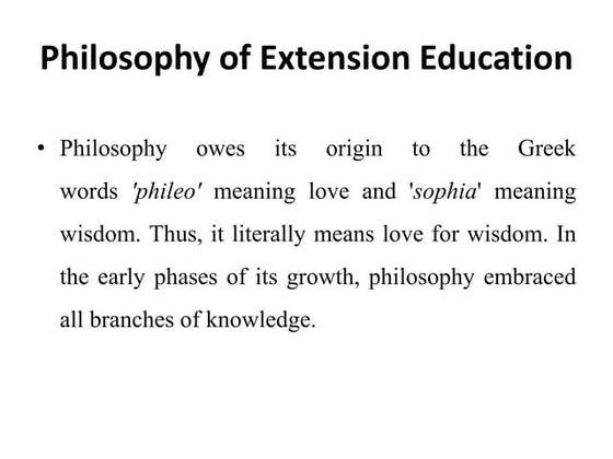 Principles of extension | PPTX | Education
