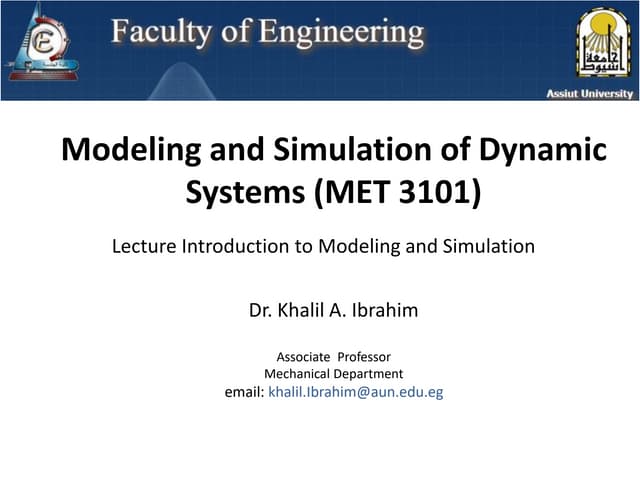 Lecture 4 ME 176 2 Mathematical Modeling | PDF