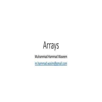 Data Structures Lecture 3 Arrays Ppt 4869