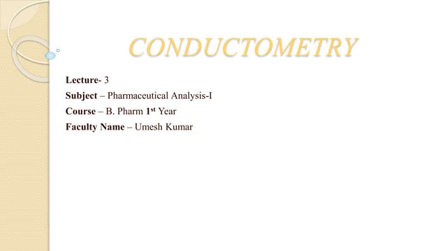 Conductometric titrations (1) | DOCX | Chemistry | Science
