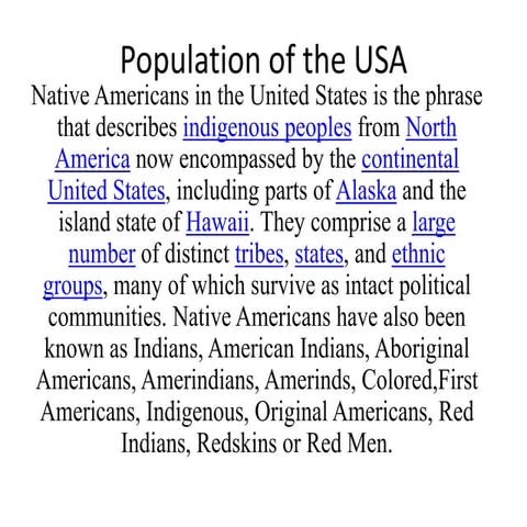 country study Lecture 3 population of the usa | PPTX