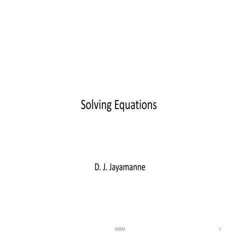 Lecture 4 (solving equations) | PPTX | Physics | Science