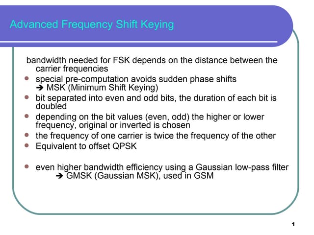 bfsk binary frequency shift keying pp.pptx | Digital Audio | Computer Software and Applications