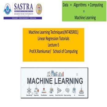 Lecture 5 Linear Regression Tutorialspptx 
