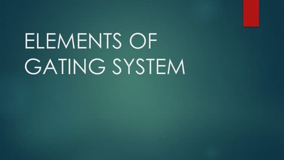 05) Gating System in CAsting of Materials | PDF