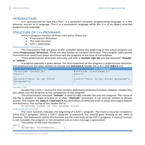 Itp Lecture 03 Introduction To Cc Pdf 