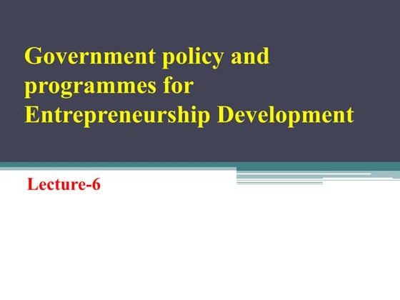 government institutions for entrepreneurship development | PPTX | Small ...