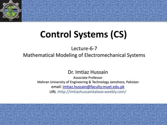 Mathematical Modelling of Control Systems | PPT Mathematical Modelling of Control Systems | PPT