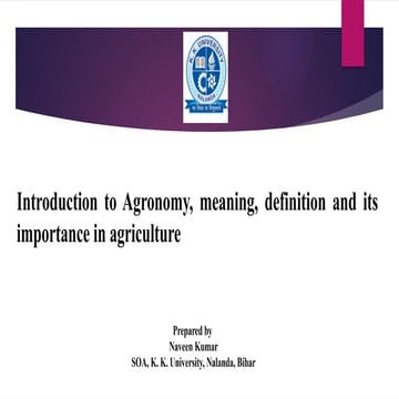 definition of agronomy and its importance pptx | PPTX
