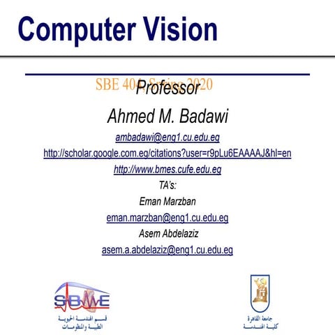 Lecture 7&8 computer vision face_recognition | PDF