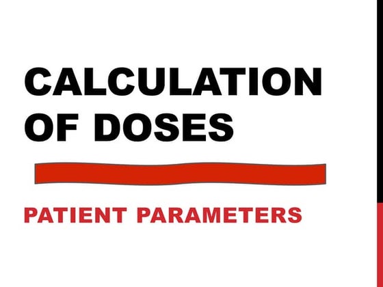 Calculation of Doses | PPT