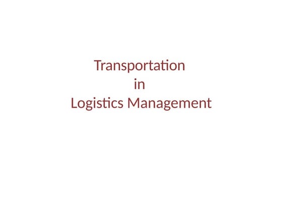 Unlocking Efficiency Logistics Transportation Services | PPT