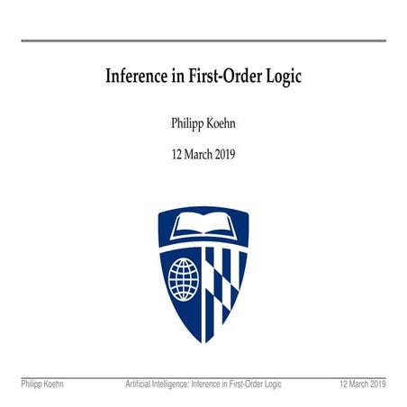 Lecture Inference In First Order Logic Pdf