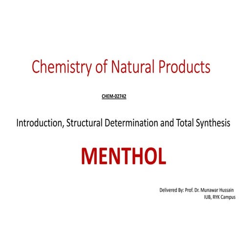 Lecture - Menthol-delivered by mirha sheikh | PDF