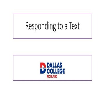 Responding to a Text | PPTX
