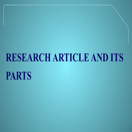 Lecture - V - Article Parts and Title.pptx