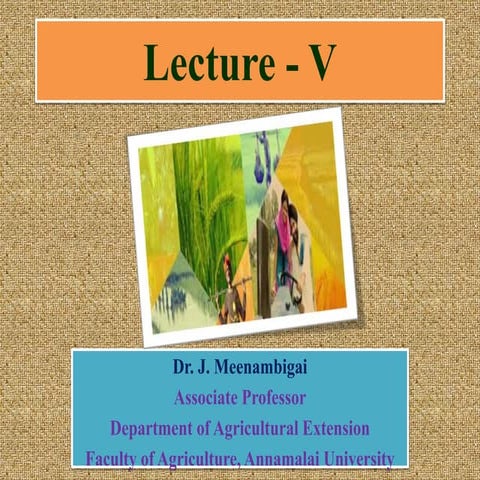 Extension Programmes of Ministry of Agriculture | PPTX