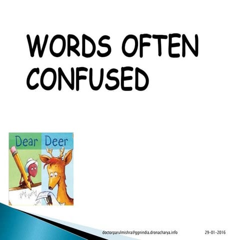 Lecture vi words often confused | PPTX