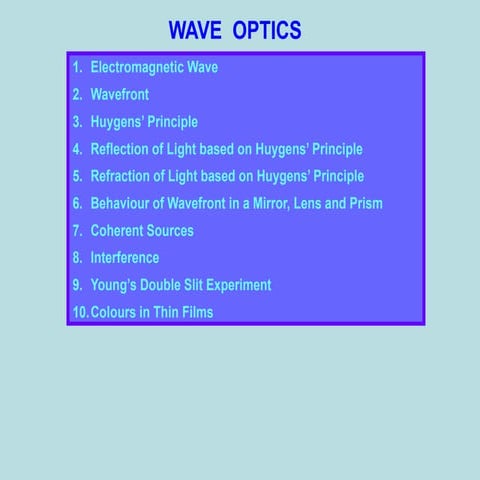 wave optics all derivations.pdf. for class 12 | PDF