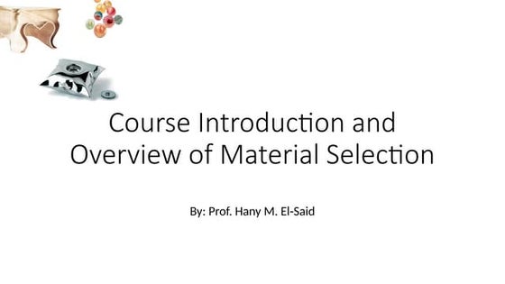 Material Selection | PPTX | Physics | Science