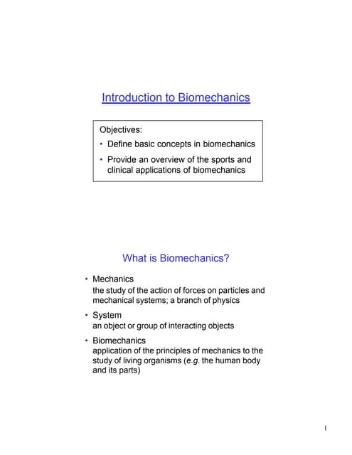 Introduction to biomechanics | PPT