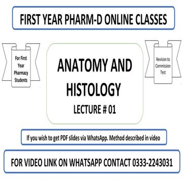 Anatomy and Physiology - First Year Pharmacy Lecture # 01 | PPT