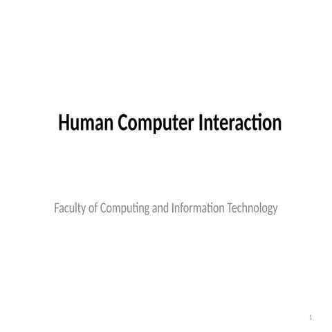 Human Computer Interaction Presentation Slides Ppt