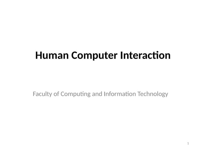 Human Computer Interaction Presentation Slides Ppt