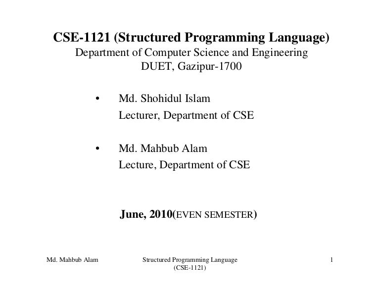 Lecture01 Introduction To C Programming 4406