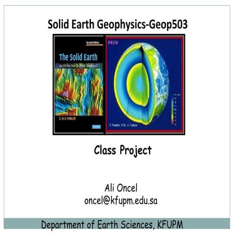 ÖNCEL AKADEMİ: SOLID EARTH GEOPHYSICS | PPT